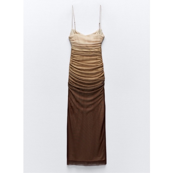 Zara | Dresses | Zara Print Dress With Tulle | Poshmark